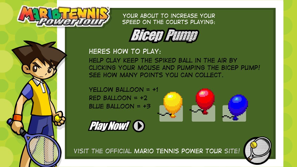 Mario Tennis: Power Tour -- Bicep Pump - Super Mario Wiki, the Mario ...