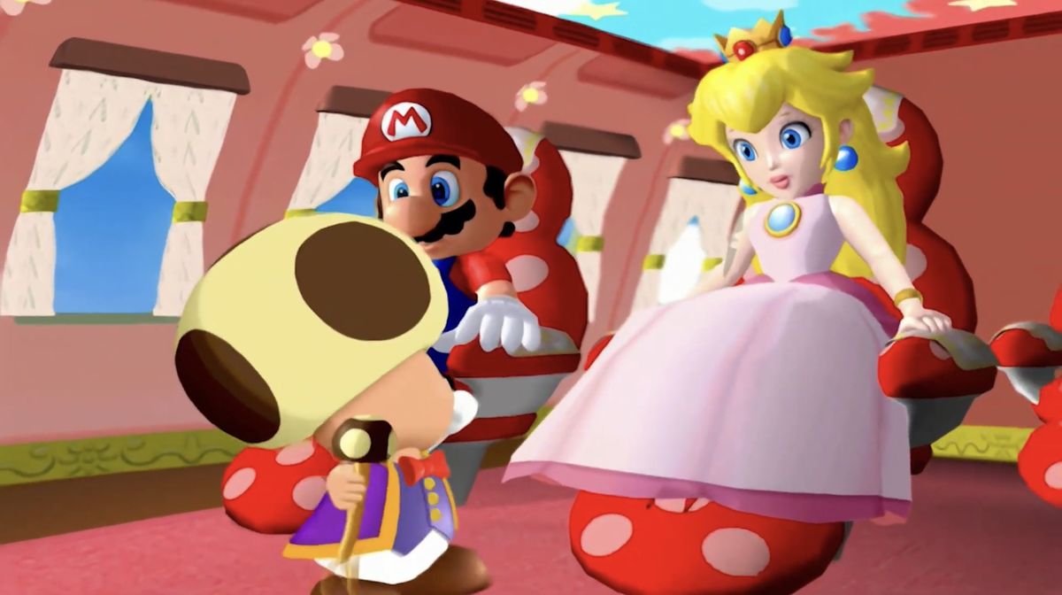 File:Super Mario 3D All Stars Toadsworth greets Peach on plane.jpg ...