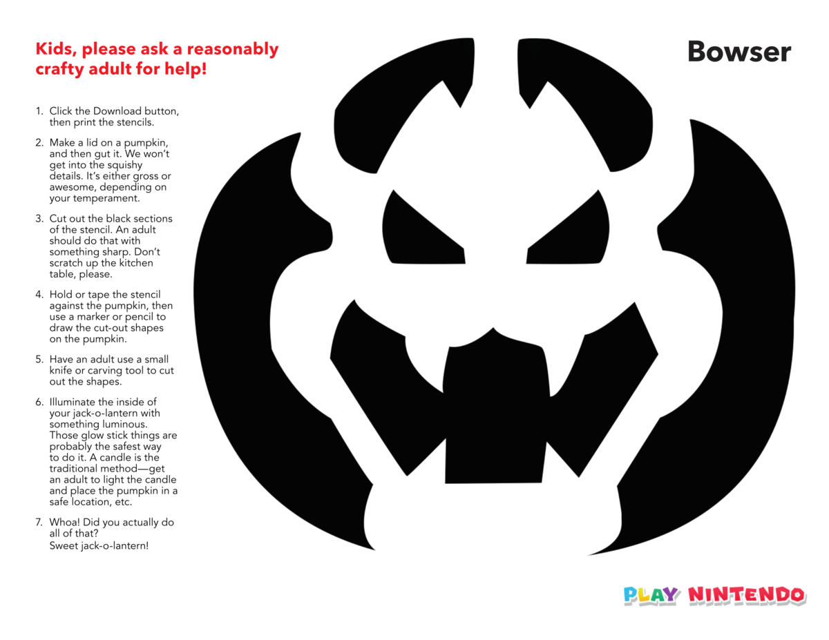 File:Play Nintendo - Halloween Pumpkin Stencil1.png - Super Mario Wiki ...