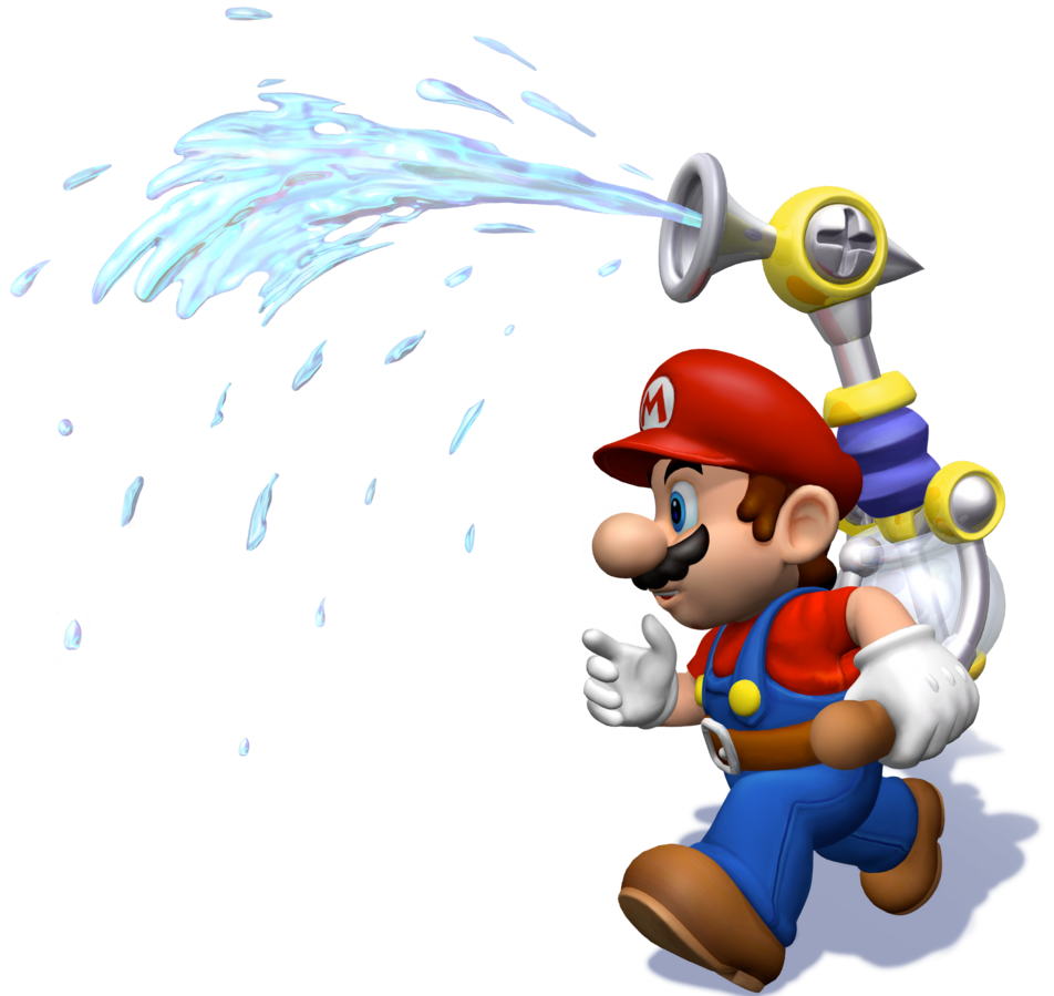 File:SMS Clean Mario Spraying FLUDD Artwork.png - Super Mario Wiki, the ...