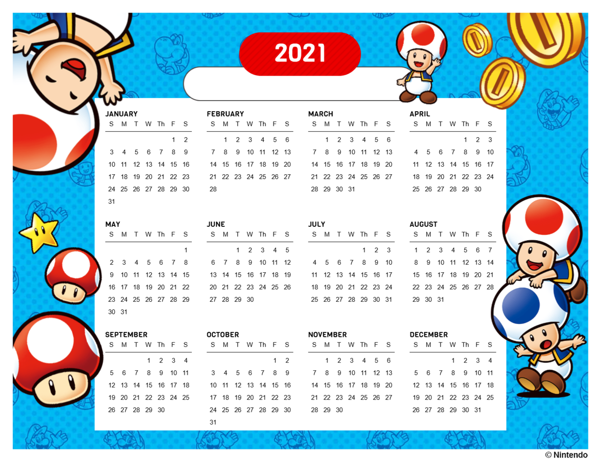 File:PN Mushroom Kingdom Calendar Creator 2021 preset 4.png - Super ...
