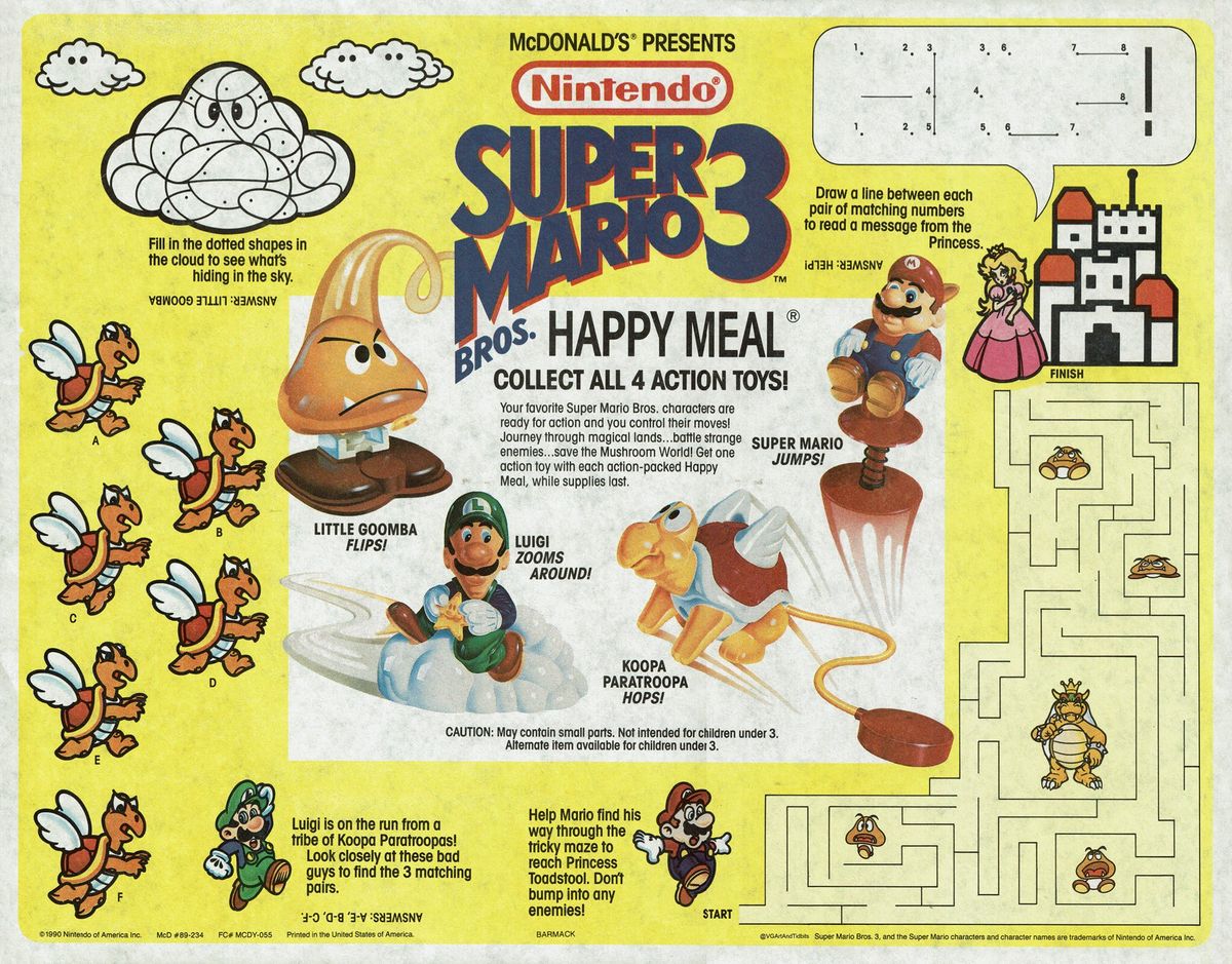 File:Happy Meal SMB3 tray liner.jpg - Super Mario Wiki, the Mario ...