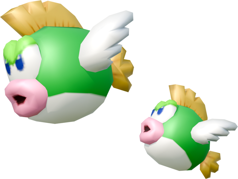 File:NSMBW Asset Model Big Deep Cheep.png - Super Mario Wiki, the Mario ...