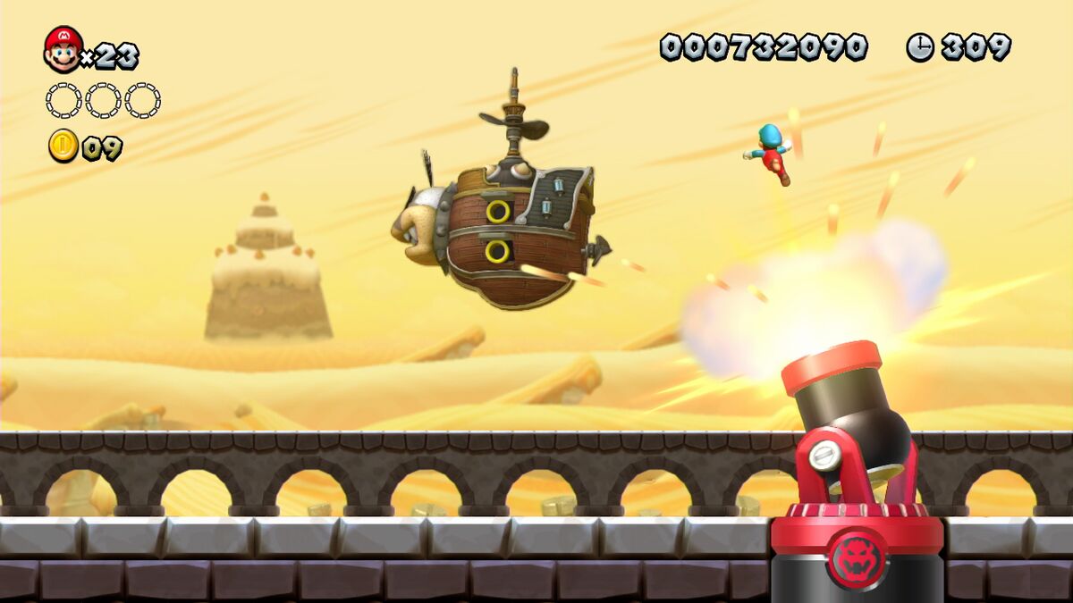 File:NSMBU Mario Shot At Morton's Airship.jpg - Super Mario Wiki, the ...