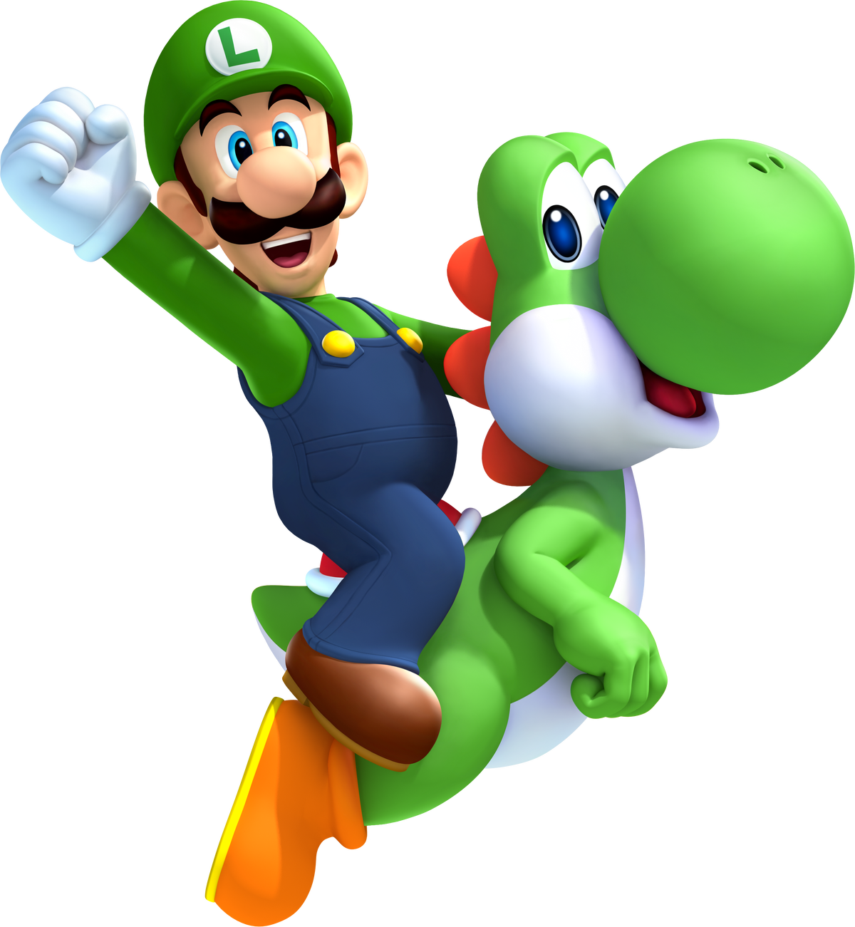 File:NSLU Luigi and Yoshi Artwork.png - Super Mario Wiki, the Mario ...