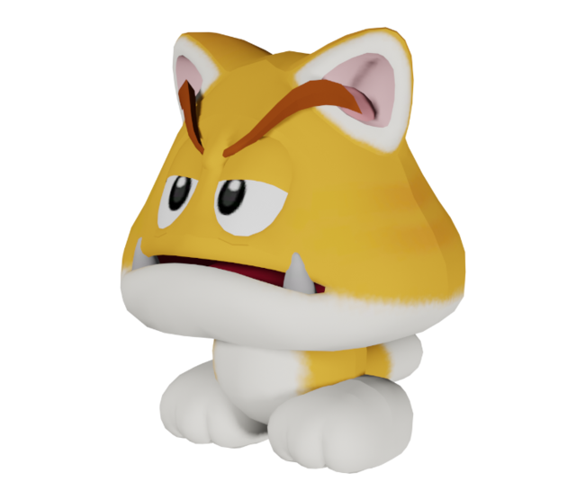 File:Cat-Goomba-Model.png - Super Mario Wiki, the Mario encyclopedia