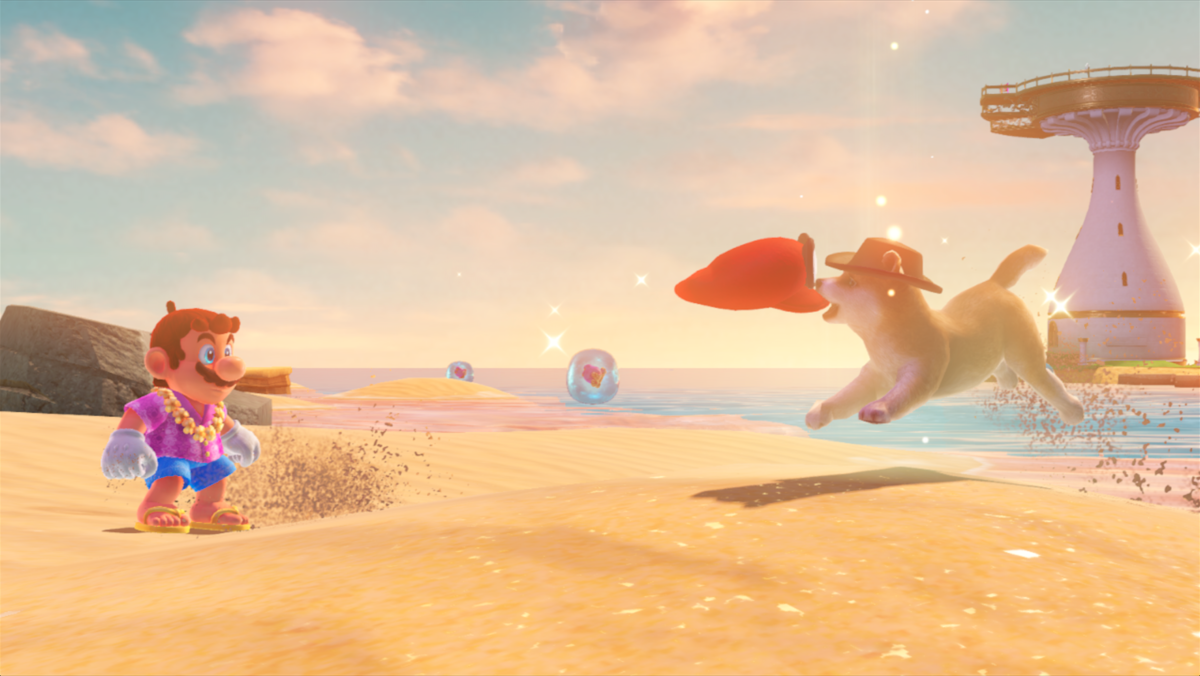 File:SMO-Seaside-Kingdom-Sunset-Dog.png - Super Mario Wiki, the Mario ...