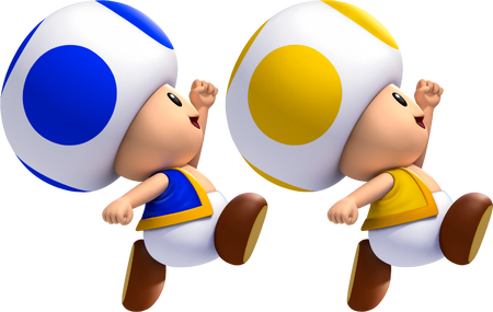 Yellow Toad and Blue Toad - Super Mario Wiki, the Mario encyclopedia