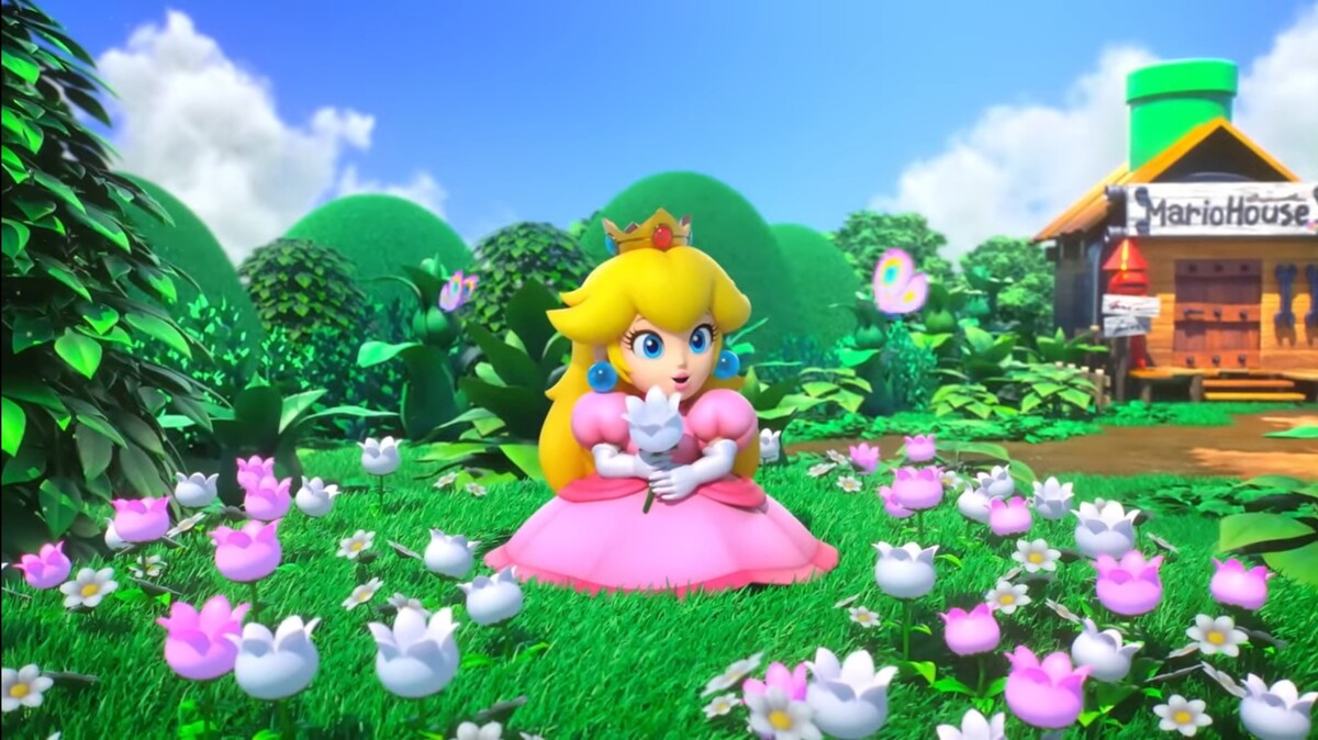 File:SMRPG Switch Peach flower field.jpg - Super Mario Wiki, the Mario ...
