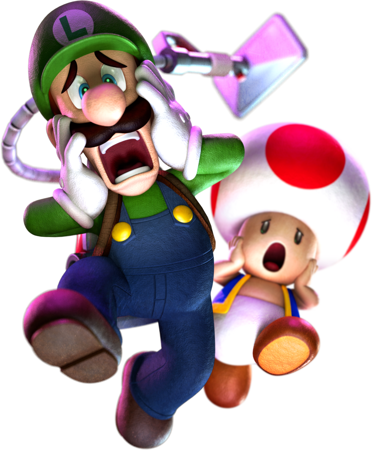 File:Luigi and Toad Scared - Luigi's Mansion Dark Moon.png - Super ...