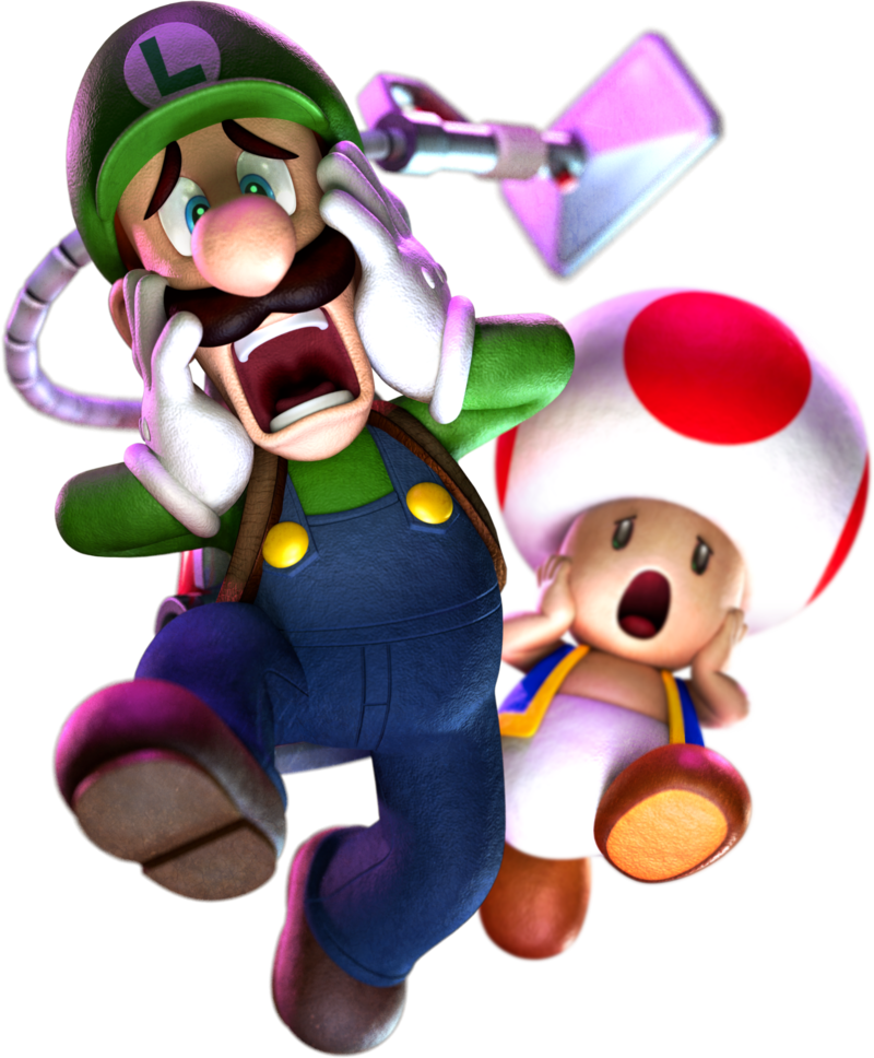 File:Luigi and Toad Scared - Luigi's Mansion Dark Moon.png - Super ...