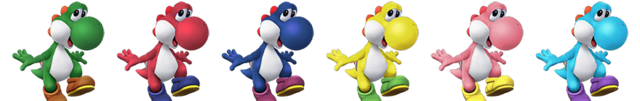 File:Brawl Yoshi Colors Barlw.png - Super Mario Wiki, the Mario ...