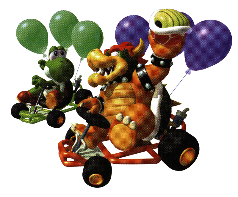 File:Yoshi and Bowser MK64.png - Super Mario Wiki, the Mario encyclopedia