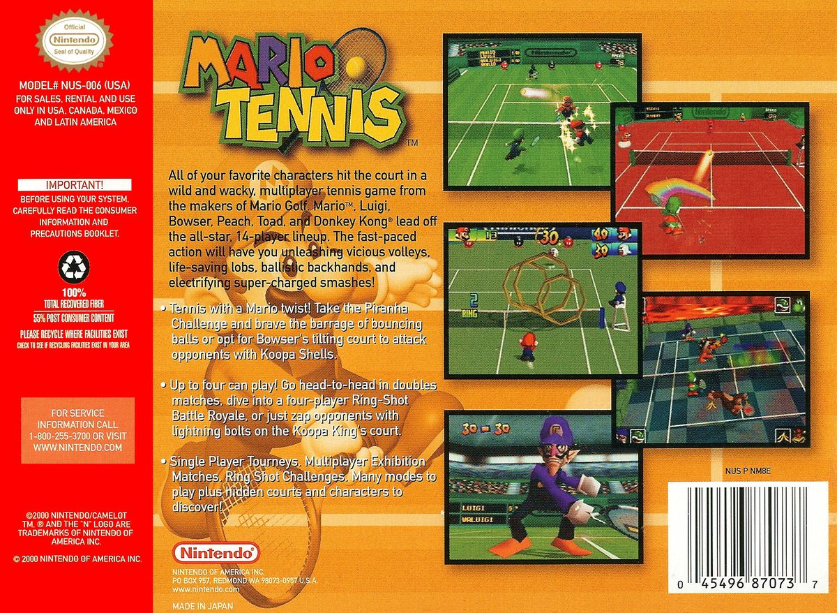 File:N64TennisBackAmerica.jpg - Super Mario Wiki, the Mario encyclopedia