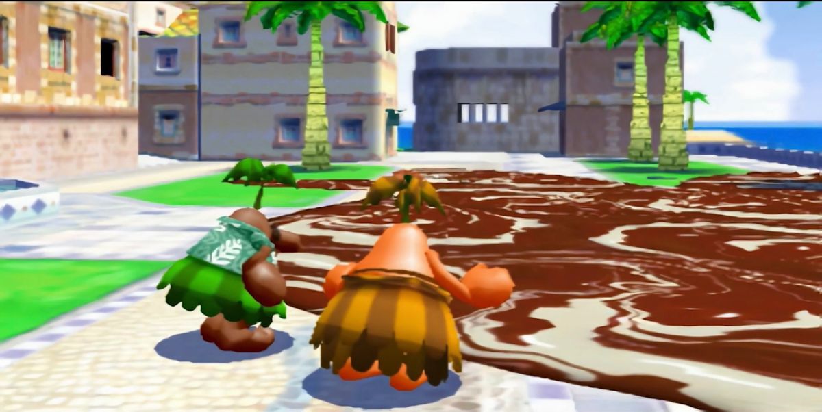 File:SMS Two Piantas see paint in Delfino Plaza HD.jpg - Super Mario ...