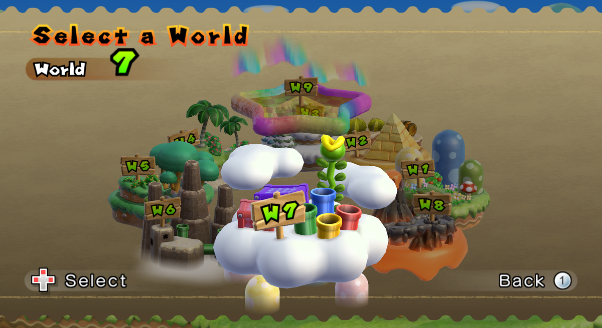 File:NSMBW World 7 World Select.png - Super Mario Wiki, the Mario ...