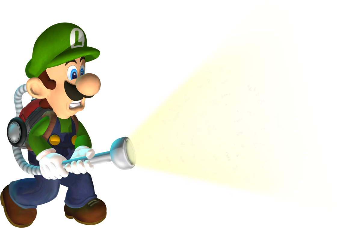 File:Luigi holding flashlight LM transparent artwork.png - Super Mario ...
