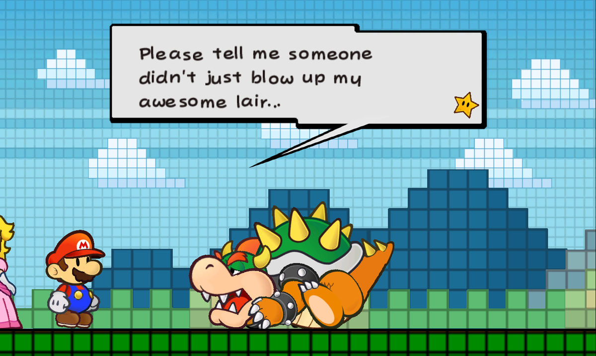 File:SPM Mario and Bowser Meet.png - Super Mario Wiki, the Mario ...