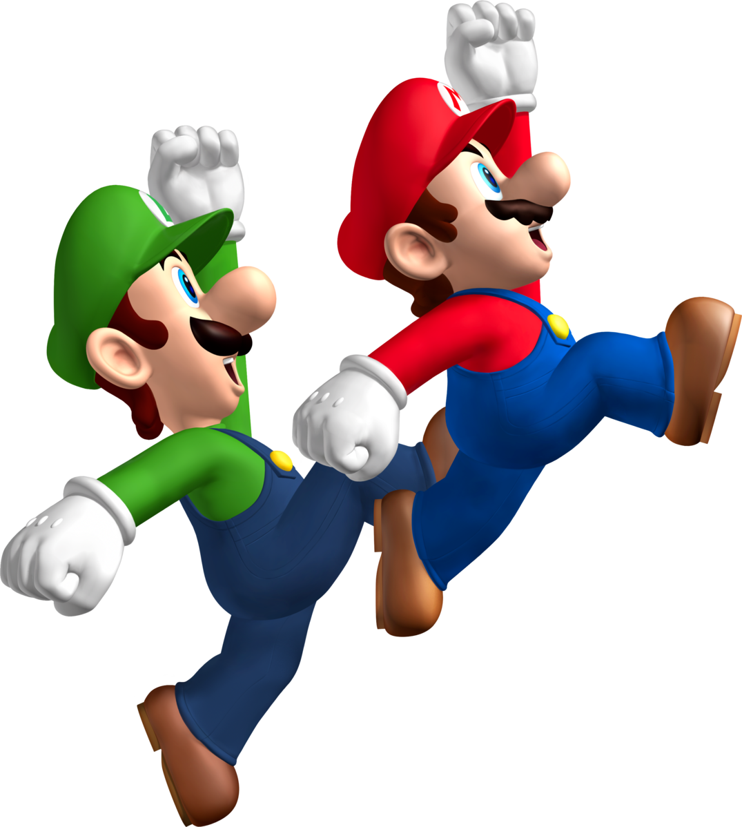 File:Mario and Luigi jumping NSMB artwork.png - Super Mario Wiki, the ...
