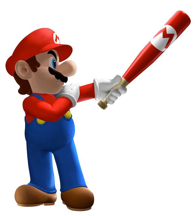 File:Mario holding bat MSB artwork.jpg - Super Mario Wiki, the Mario ...