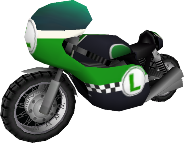 File:Mach Bike (Luigi) Model.png - Super Mario Wiki, the Mario encyclopedia