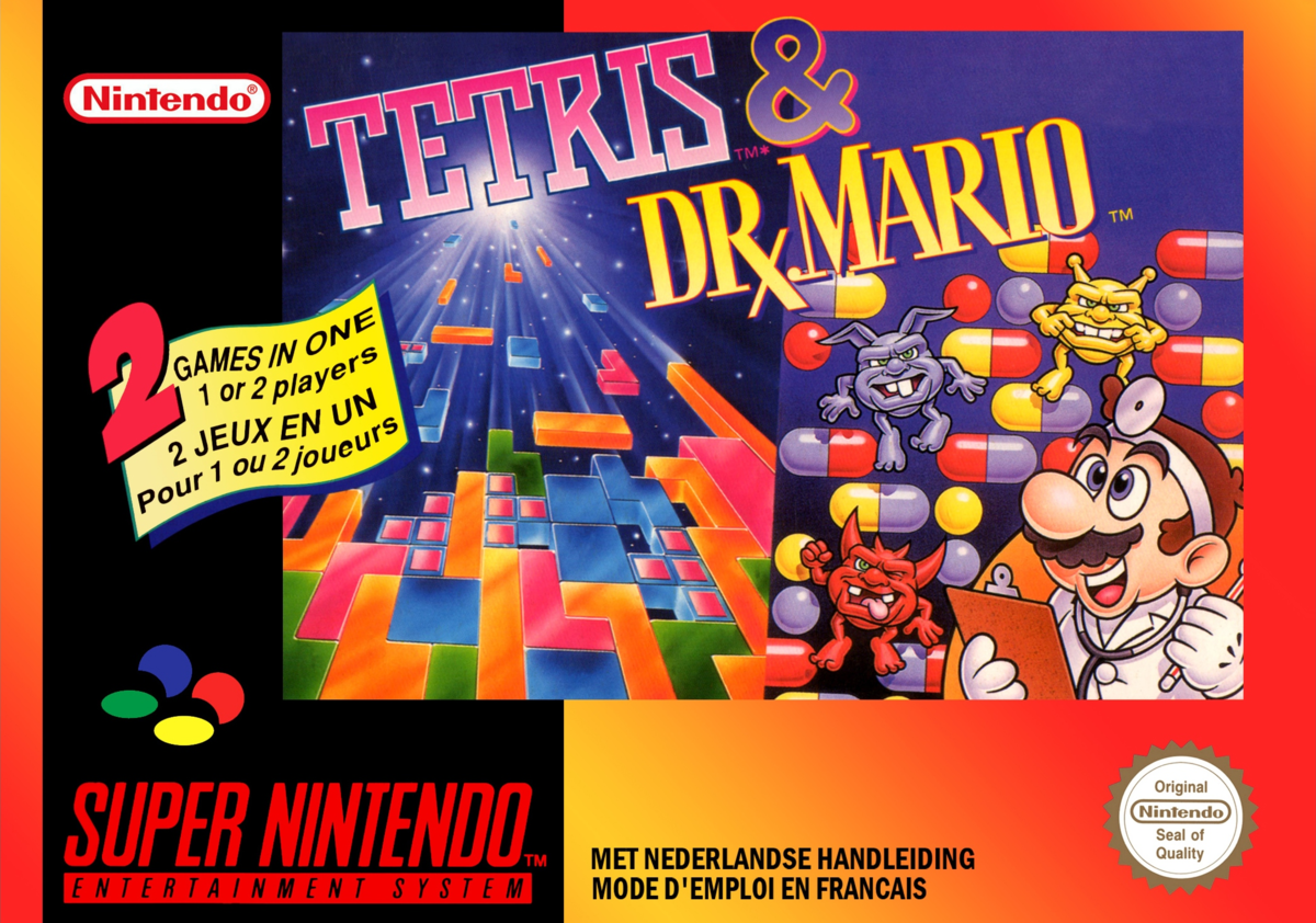 File:Tetris & Dr Mario box FRA.png - Super Mario Wiki, the Mario ...