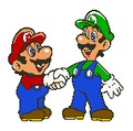 File:SMBDX Bros Handshake.png - Super Mario Wiki, the Mario encyclopedia