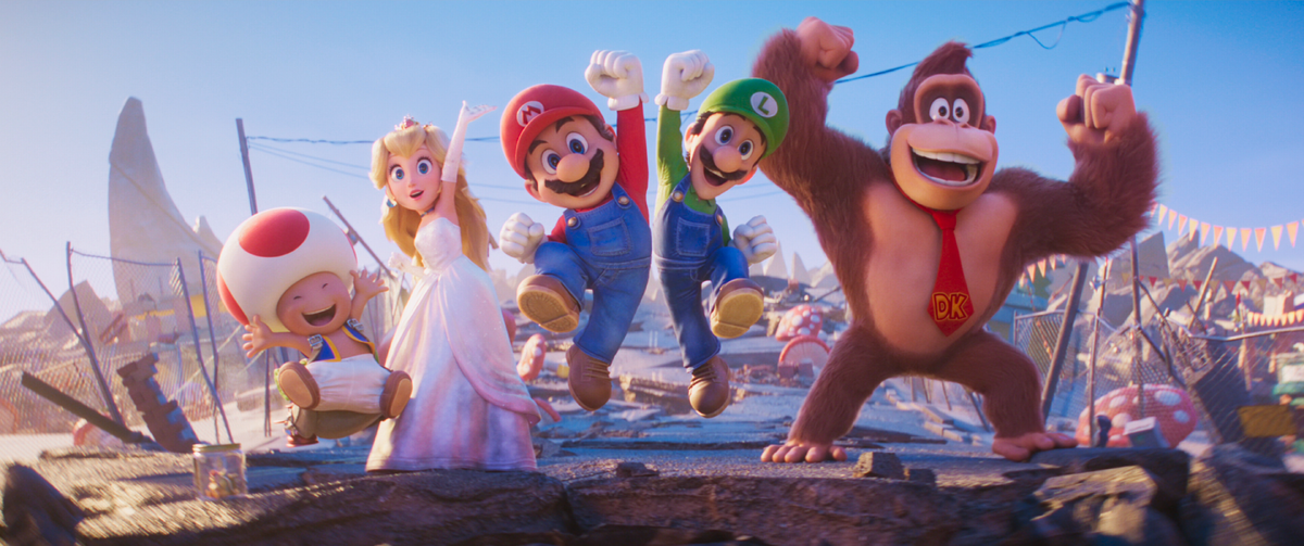 File:TSMBM ending group pose.png - Super Mario Wiki, the Mario encyclopedia