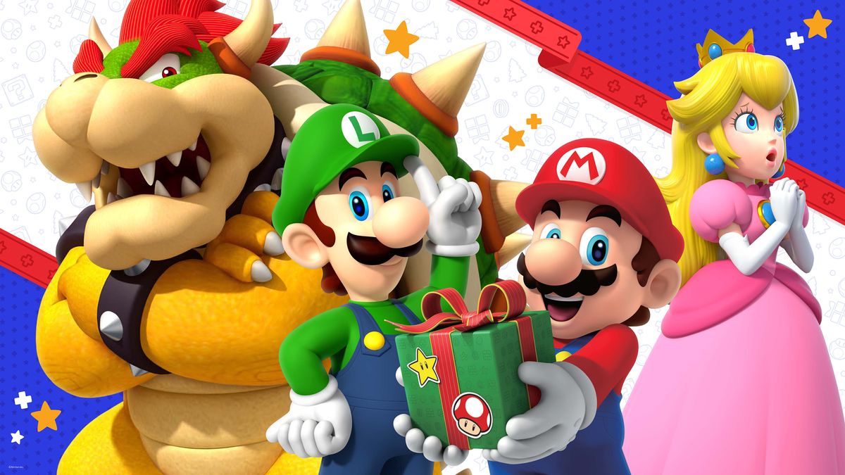 File:My Nintendo Mario Luigi Happy Holidays wallpaper desktop.jpg ...
