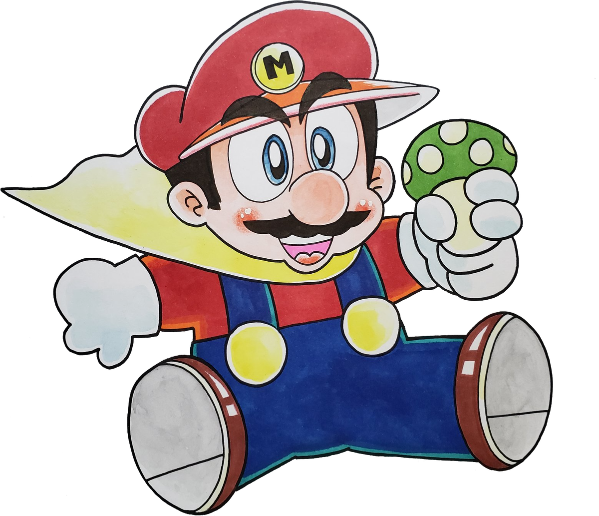 File:Cape Mario with 1-UP Mushroom KC Mario.png - Super Mario Wiki, the ...