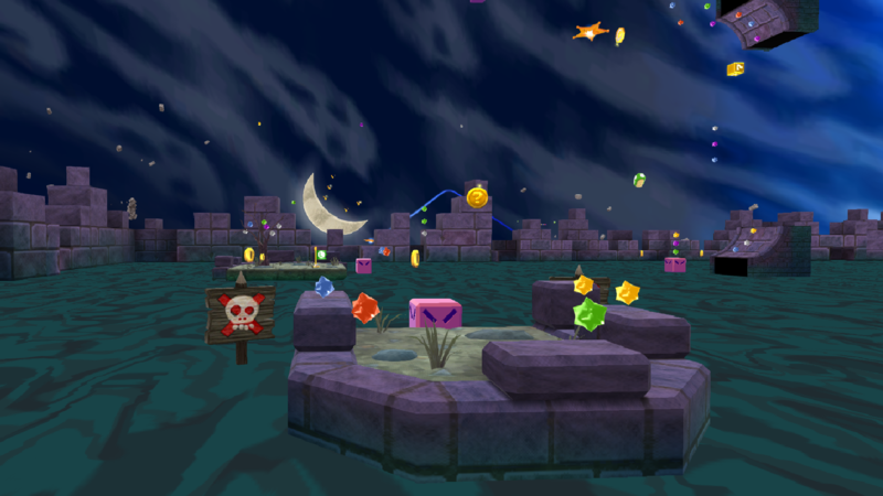 File:SMG2 Screenshot Boo Moon Galaxy (Silver Stars Pop-Up).png - Super ...