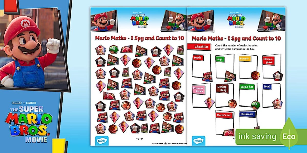 The Super Mario Bros. Movie: Mario Maths – I Spy and Count to 10 ...