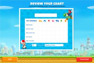 Mushroom Kingdom Chore Chart - Super Mario Wiki, the Mario encyclopedia