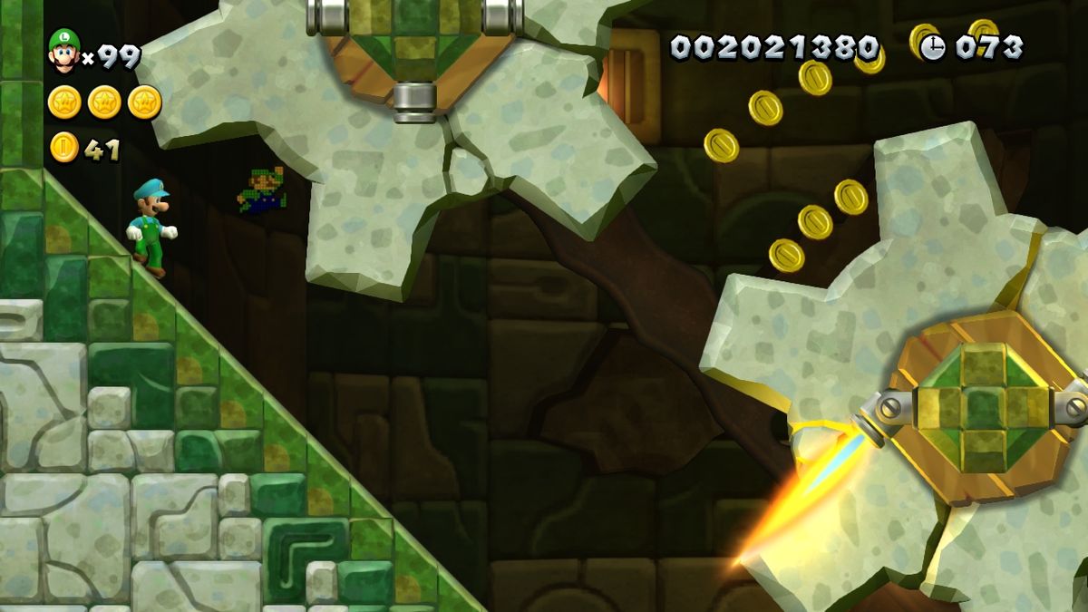 File:NSLU Flame-Gear Tower Luigi Sighting.jpg - Super Mario Wiki, the Mario encyclopedia