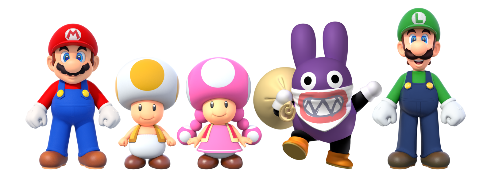 File:NSMBUD Main cast.png - Super Mario Wiki, the Mario encyclopedia