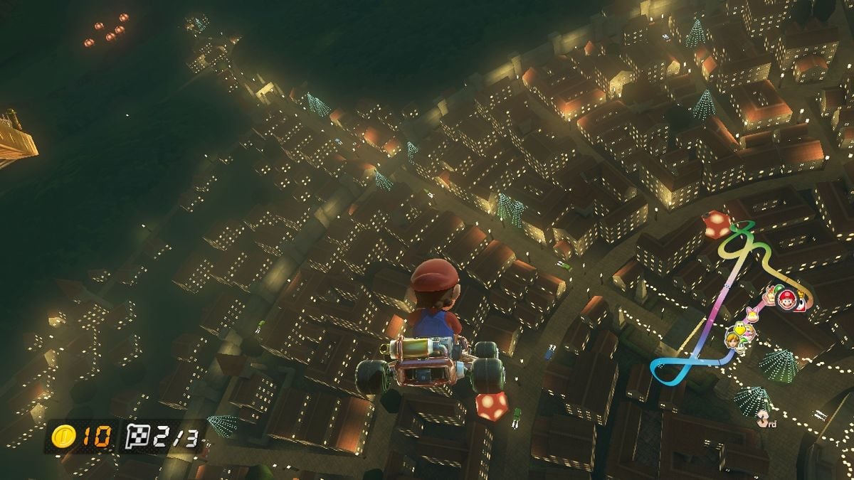 File:N64RainbowRoadCity.jpg - Super Mario Wiki, the Mario encyclopedia