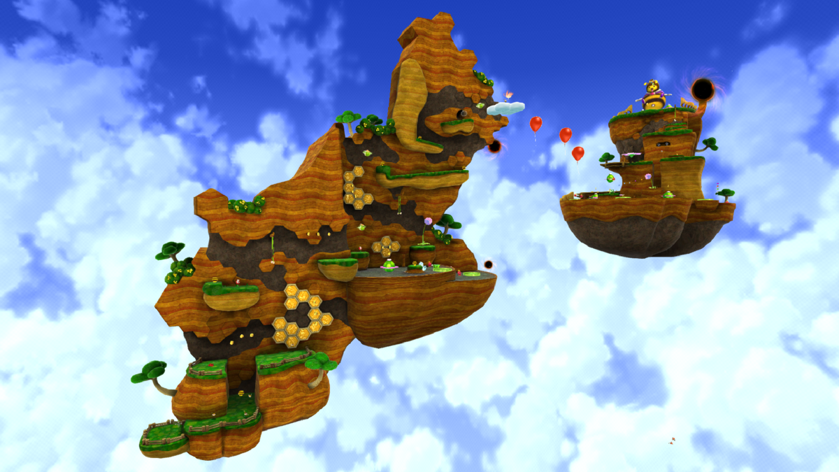 File:SMG2 Screenshot Honeyhop Galaxy (The Sweetest Silver Stars).png ...