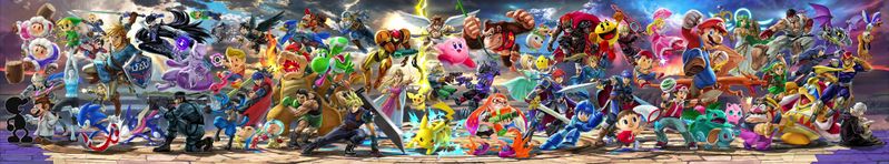 File:Super Smash Bros Ultimate panoramic art (1st version).jpg - Super ...