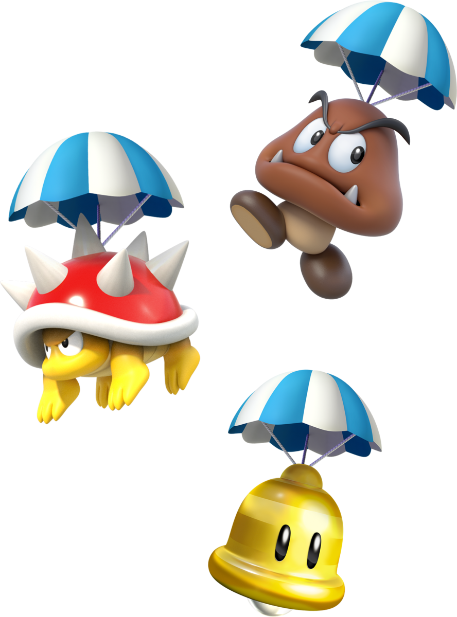File:Super Mario Maker 2 Items with parachutes artwork.png - Super ...