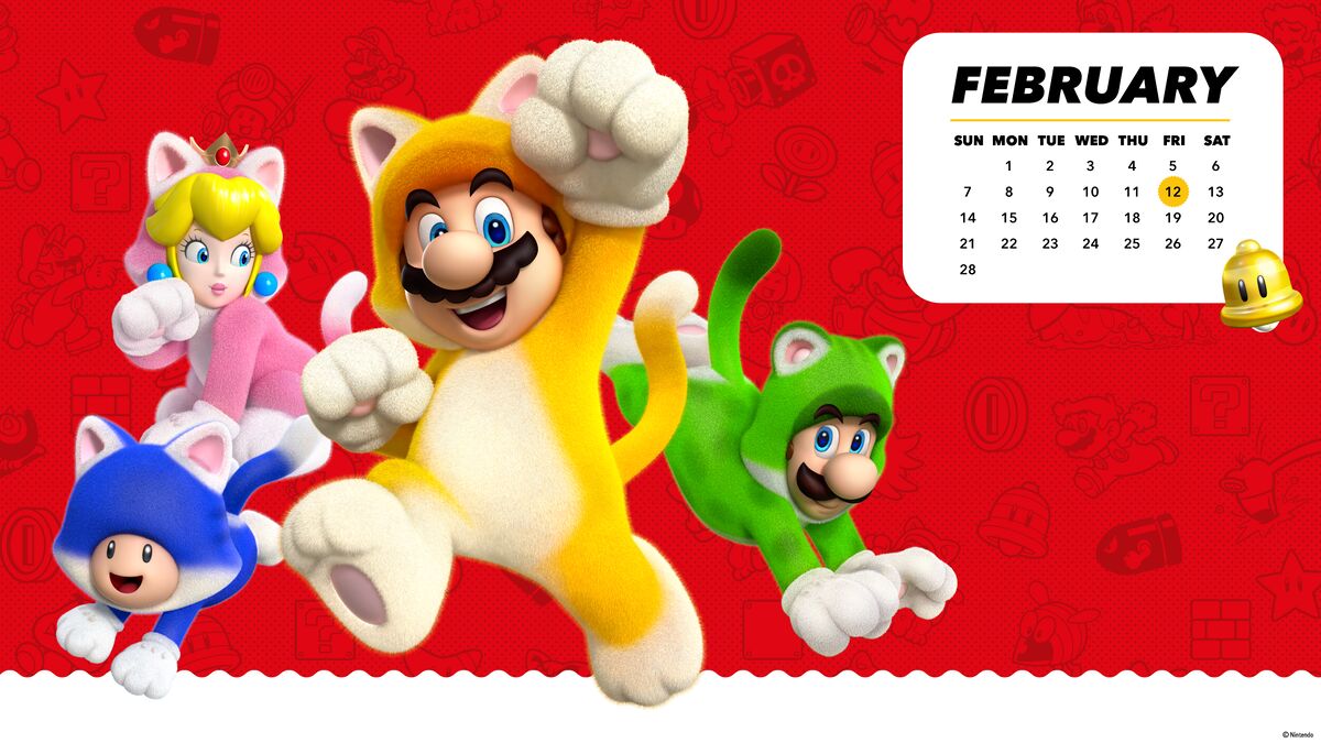 File:SM3DW BF My Nintendo February 2021 calendar desktop.jpg - Super ...