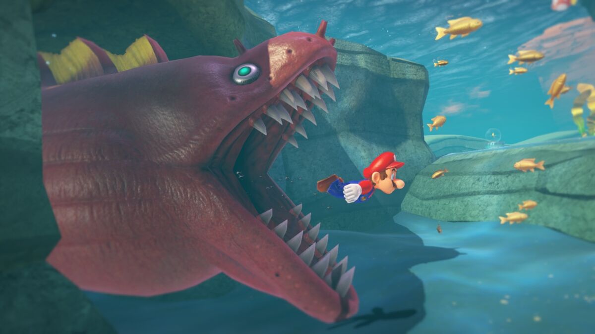 File:SMO Mario swimming from Maw-Ray.jpg - Super Mario Wiki, the Mario ...