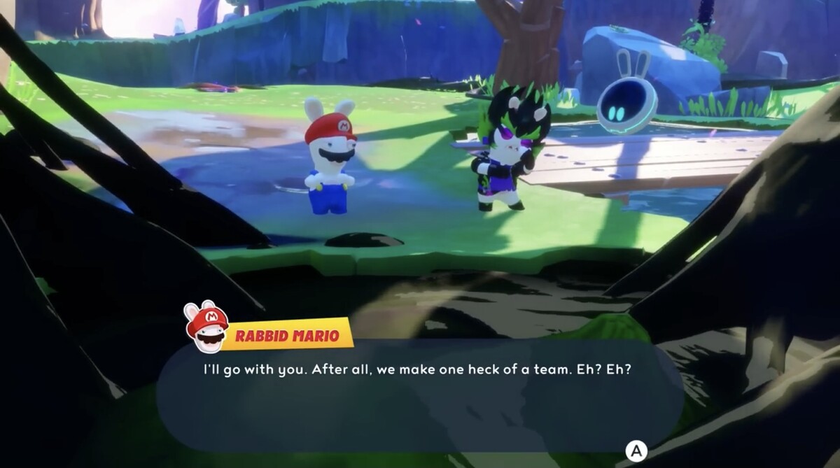 File:MRSOH Rabbid Mario annoys Edge.jpg - Super Mario Wiki, the Mario ...