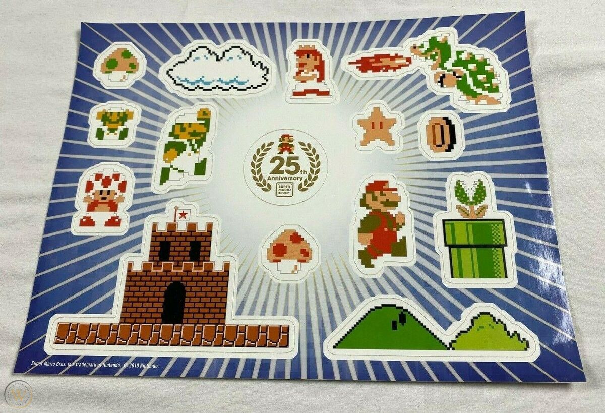 File:Super Mario Bros. 25th Anniversary Stickers.jpg - Super Mario Wiki ...