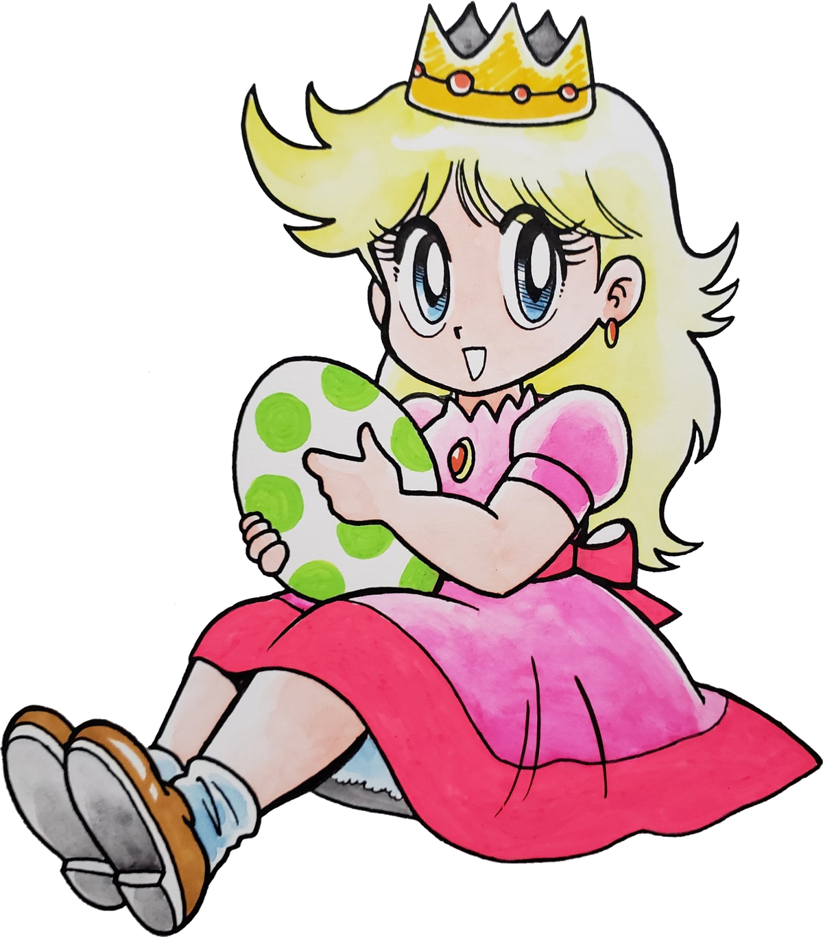 File:Peach with Yoshi's egg SMW1.png - Super Mario Wiki, the Mario ...